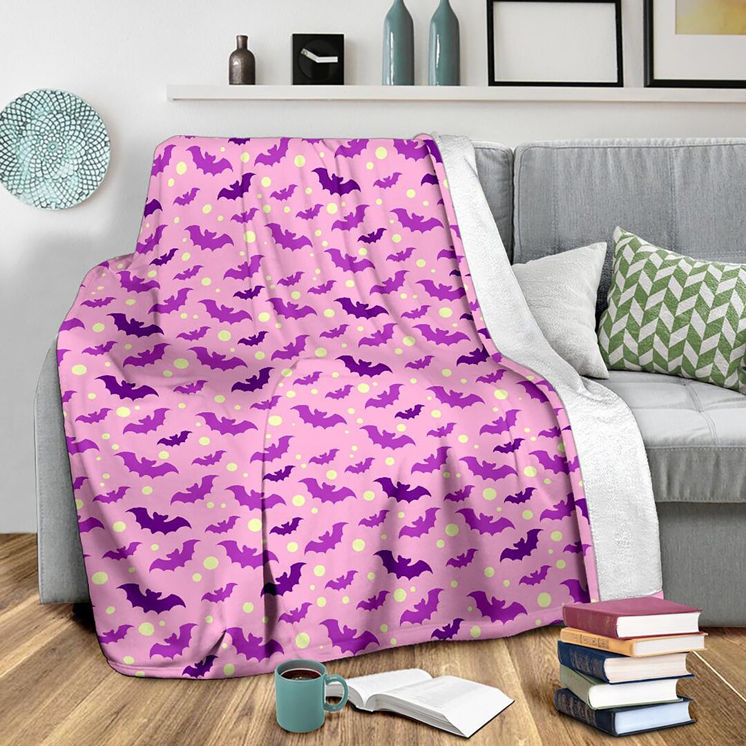 Cute Bat Blanket Bat Pattern Throw Blanket Bat Print Fleece Blanket for ...