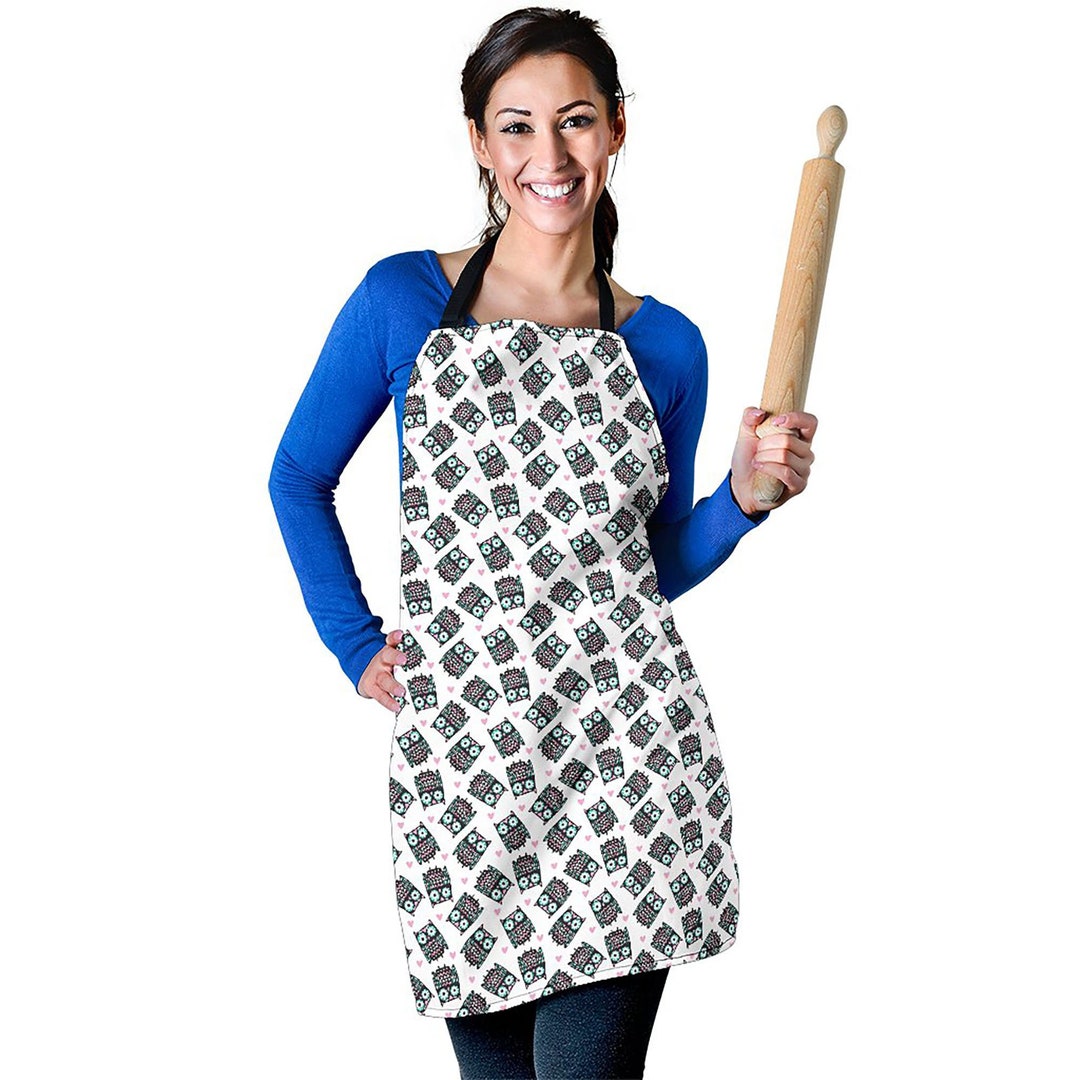 Owl Pattern Apron Owl Printed Apron Owl Print Apron - Etsy