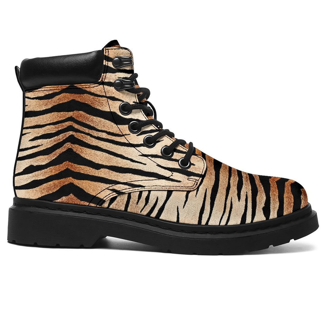 Tiger Winter Boots Tiger Pattern Booties Duck Boots Tiger Print Ankle ...
