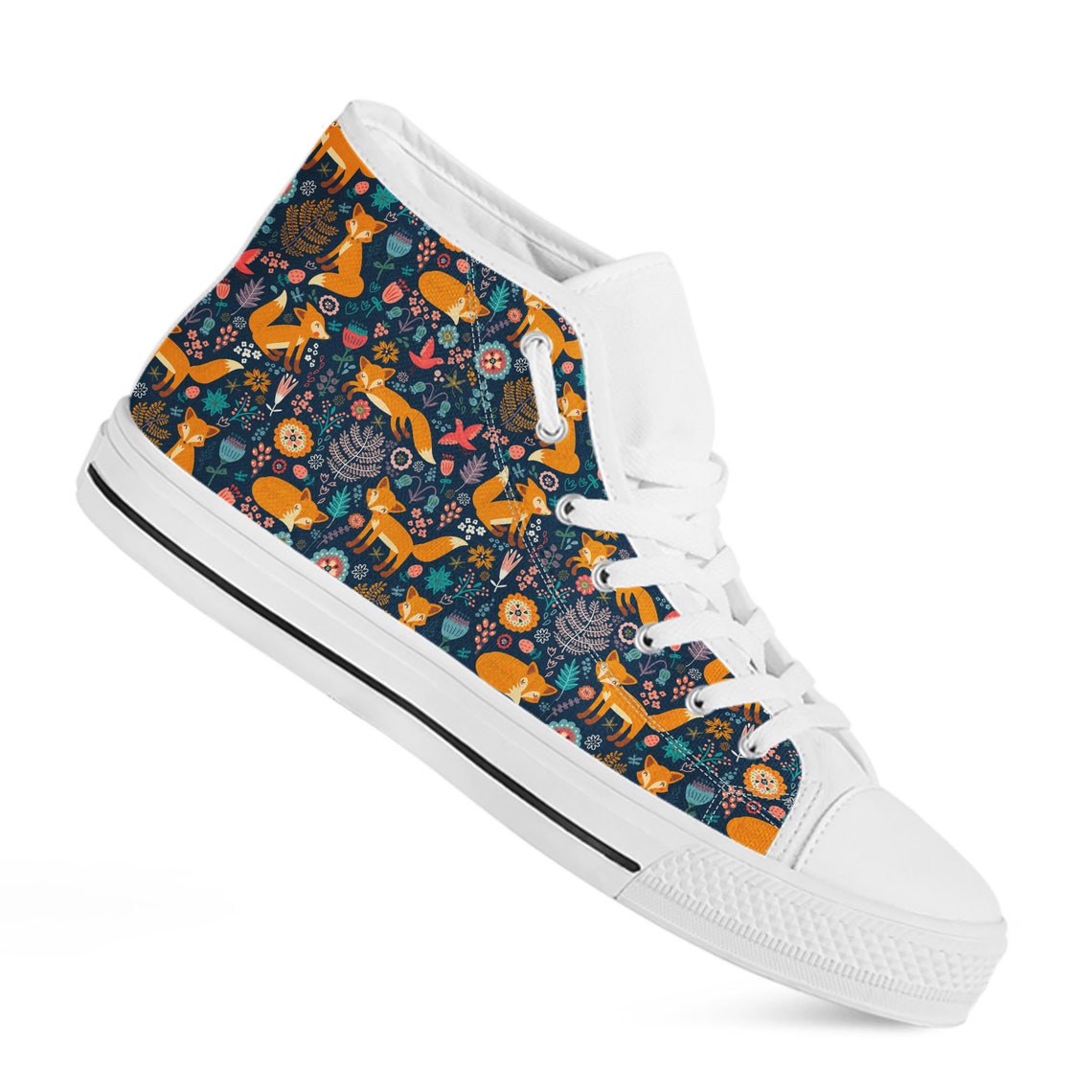 Fox Shoes Fox Pattern Sneakers Cute Fox Trainers Fox - Etsy