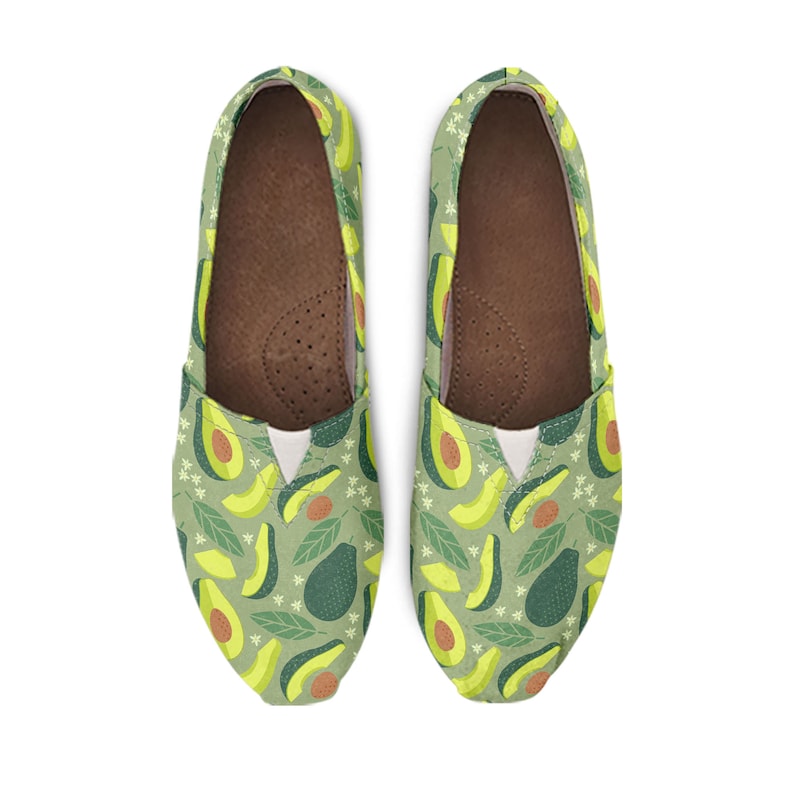 Avocado Pattern Slip on Shoes for Women Avocado Sneakers - Etsy