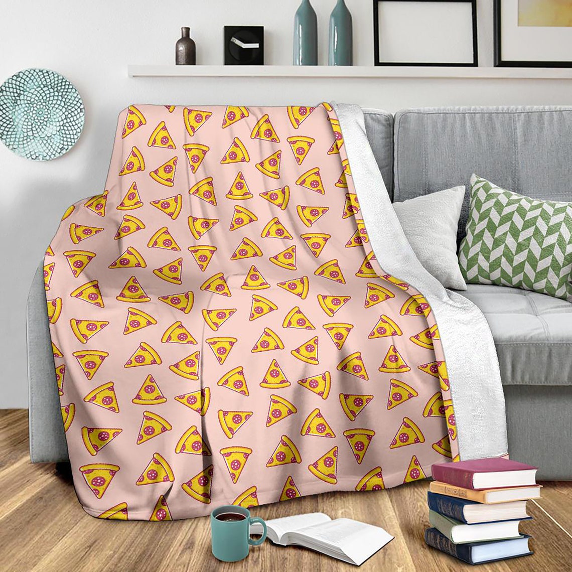 Cute Pizza Blanket Pizza Throw Blanket Pizza Print Fleece - Etsy