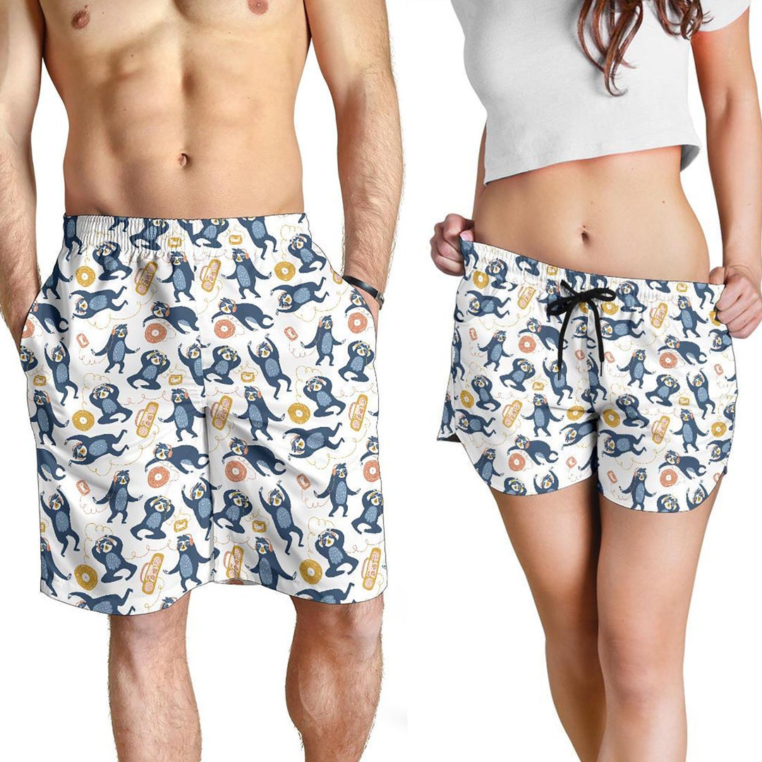 Sloth Shorts Sloth Pattern Swim Shorts for Women / Men - Etsy UK