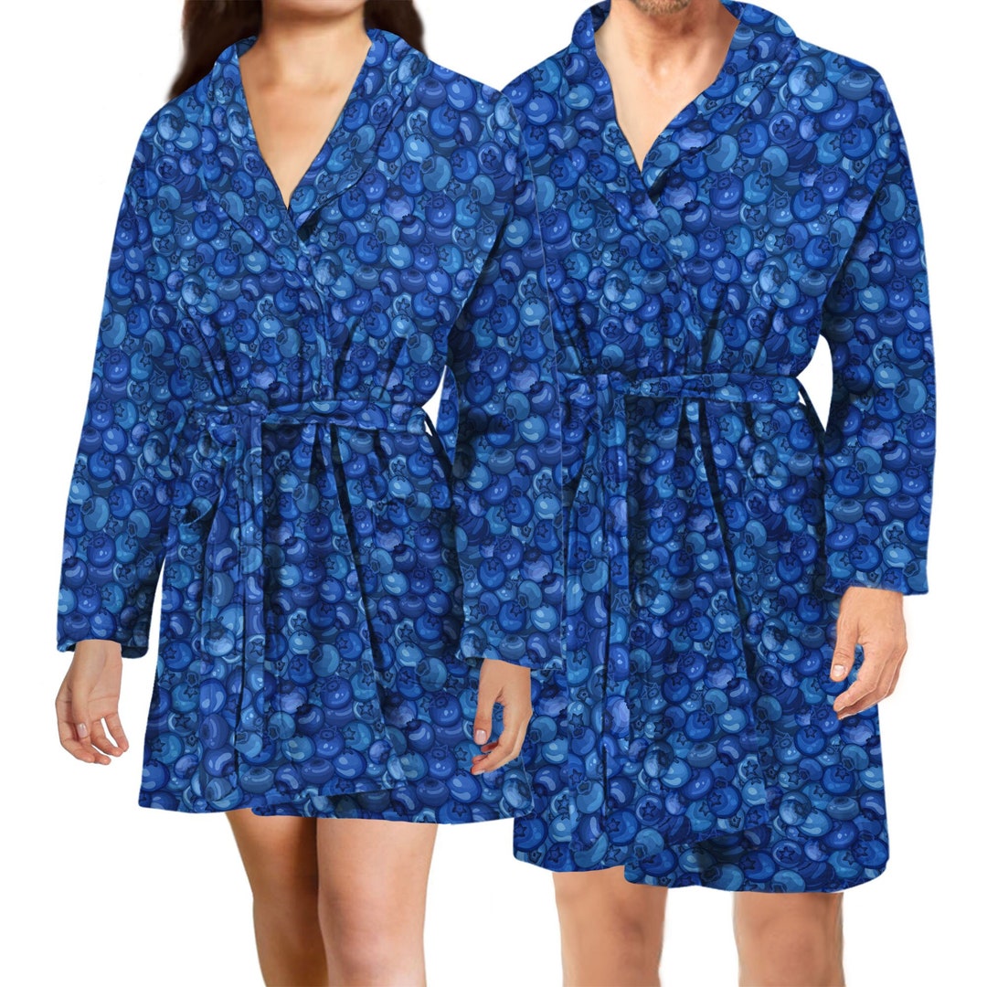 Blueberry Bathrobe Blueberry Pattern Robe for Women / Men - Etsy