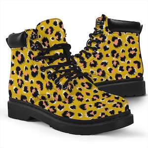 Leopard Winter Boots Leopard Pattern Booties Duck Boots - Etsy