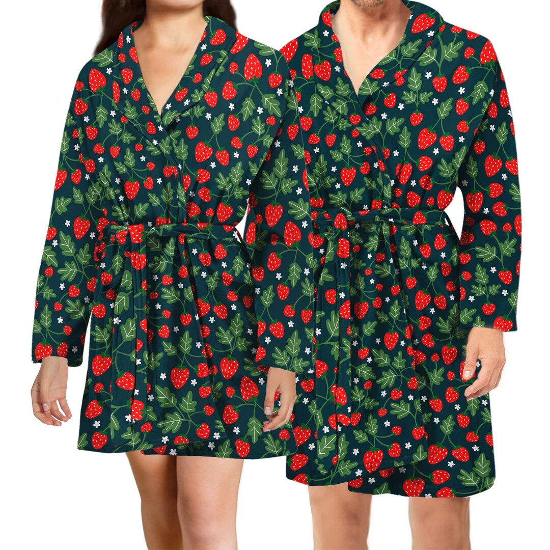 Strawberry Bathrobe Strawberry Pattern Robe for Women / Men - Etsy