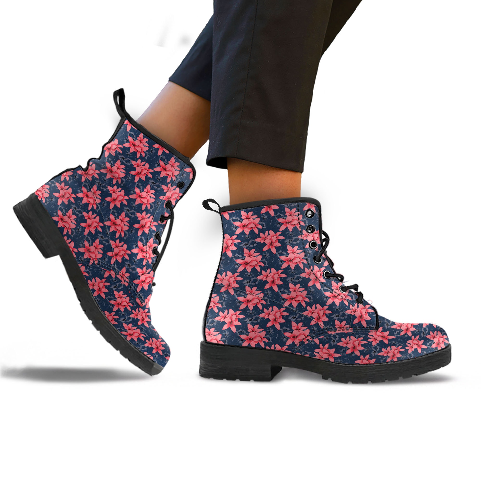 Floral Combat Boots For Girls