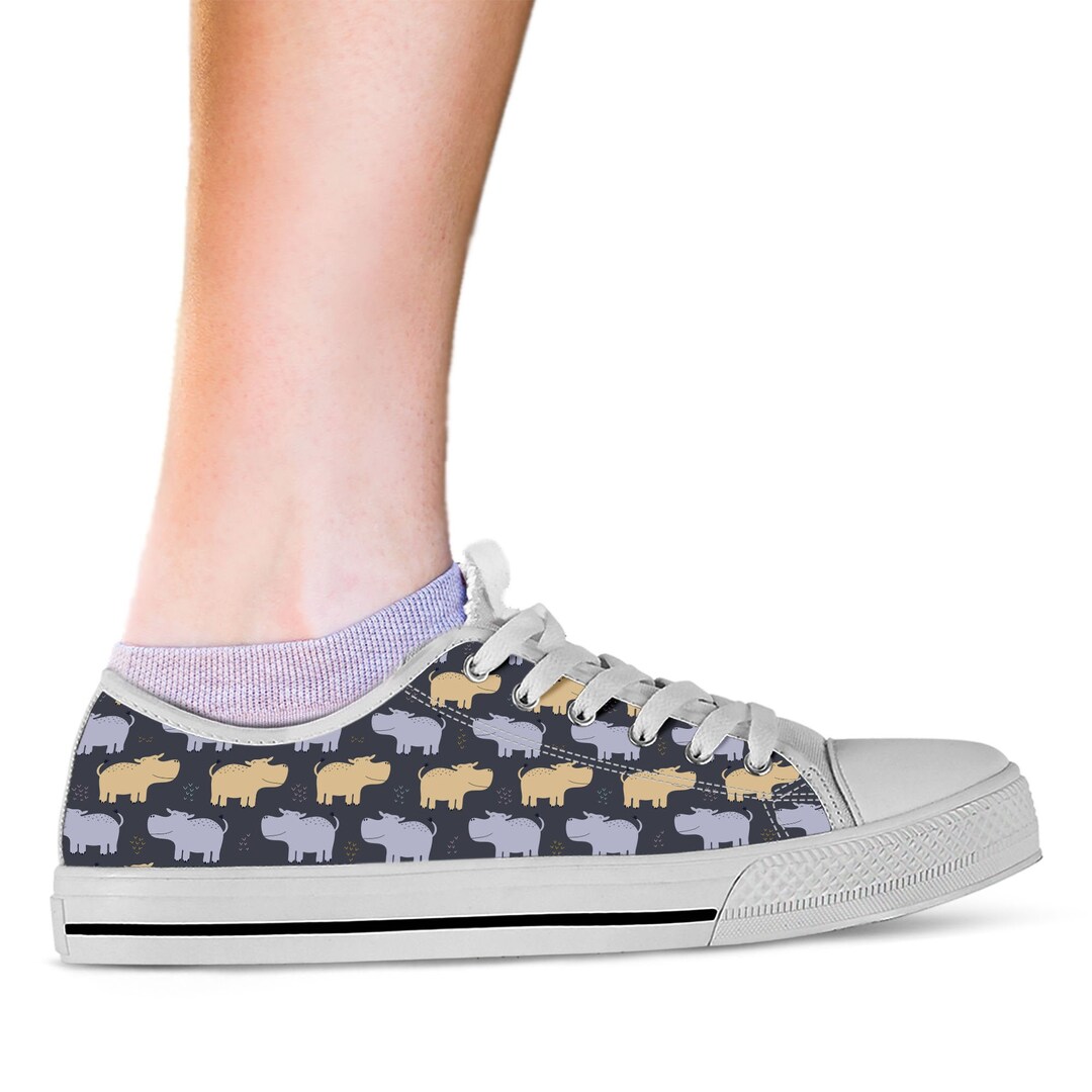 Hippo Shoes Hippo Pattern Sneakers Cute Hippo Trainers Hippo Printed ...