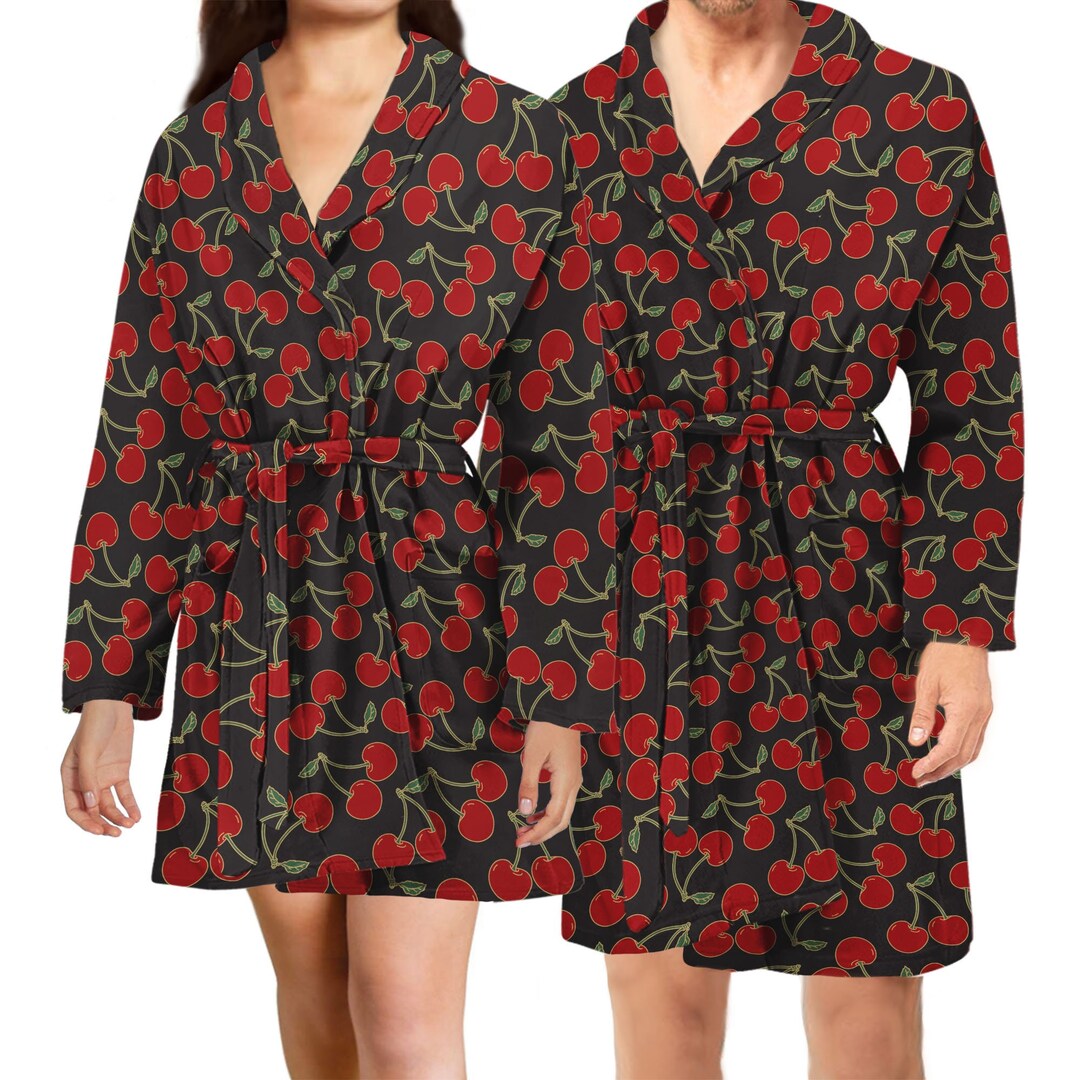 Cherry Bathrobe Cherry Pattern Bath Robe for Women / Men - Etsy