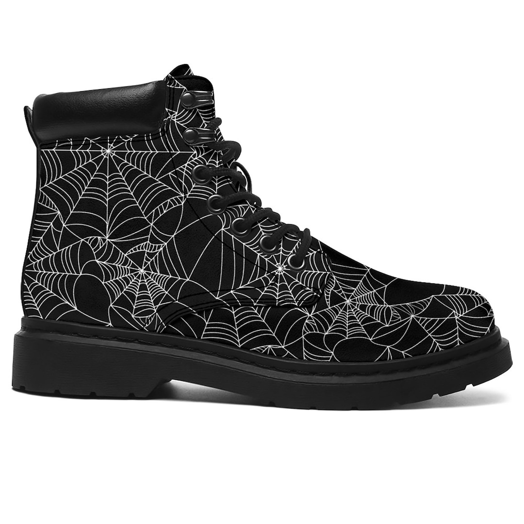 Spider Web Winter Boots Spider Pattern Booties Duck Boots Spider Print ...