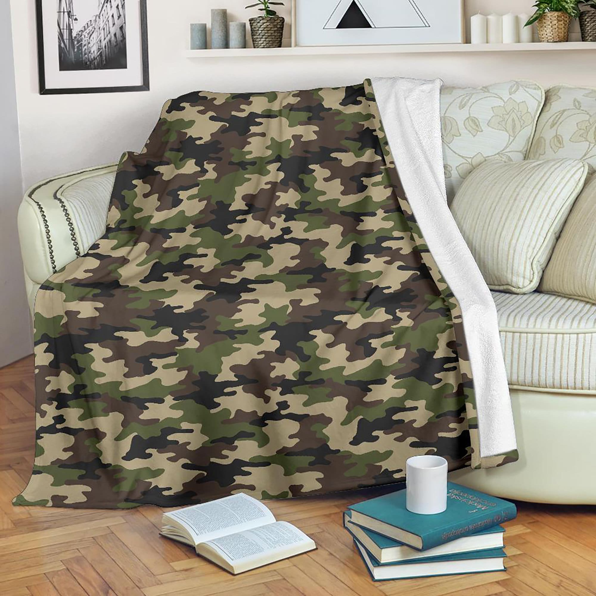 Cute Camouflage Blanket Camouflage Pattern Throw Camo - Etsy