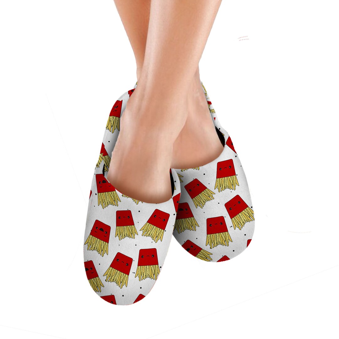 French Fries Slippers Potato Fries Pattern Slippers Cute Slippers for ...