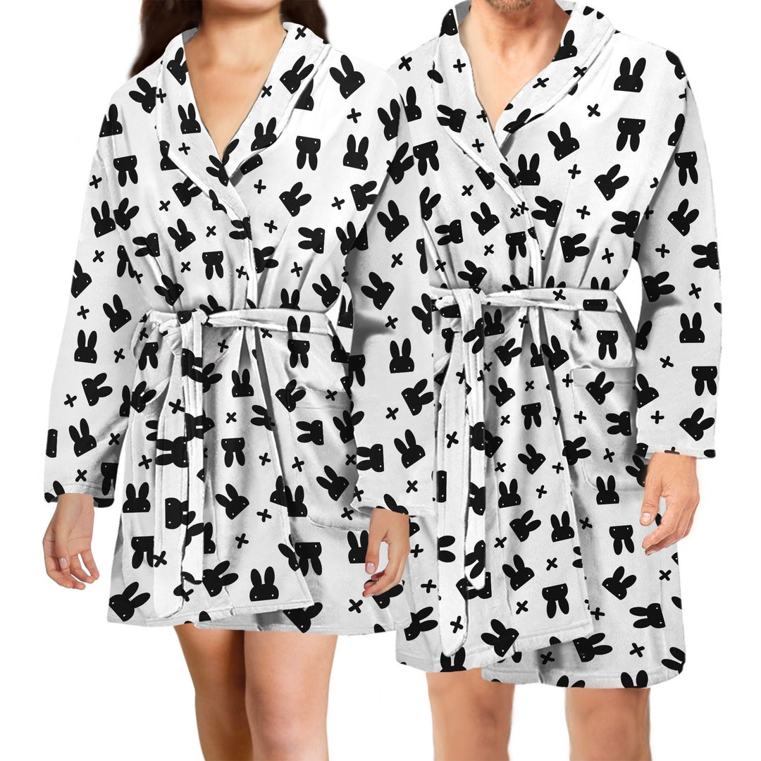 Bunny Rabbit Bathrobe Bunny Pattern Robe for Women / Men Rabbit Robe ...