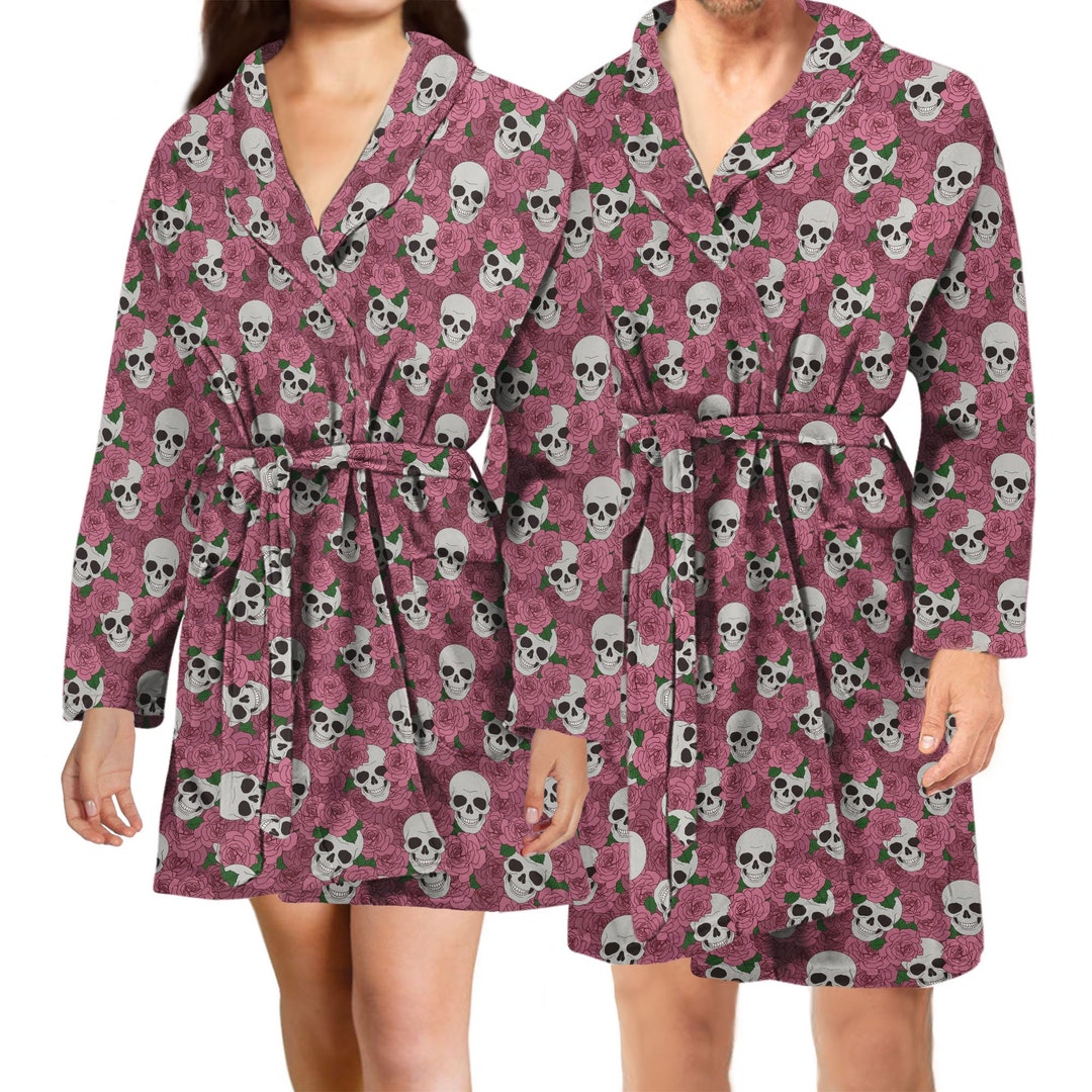 Floral Skull Bathrobe Skull Pattern Robe for Women / Men - Etsy