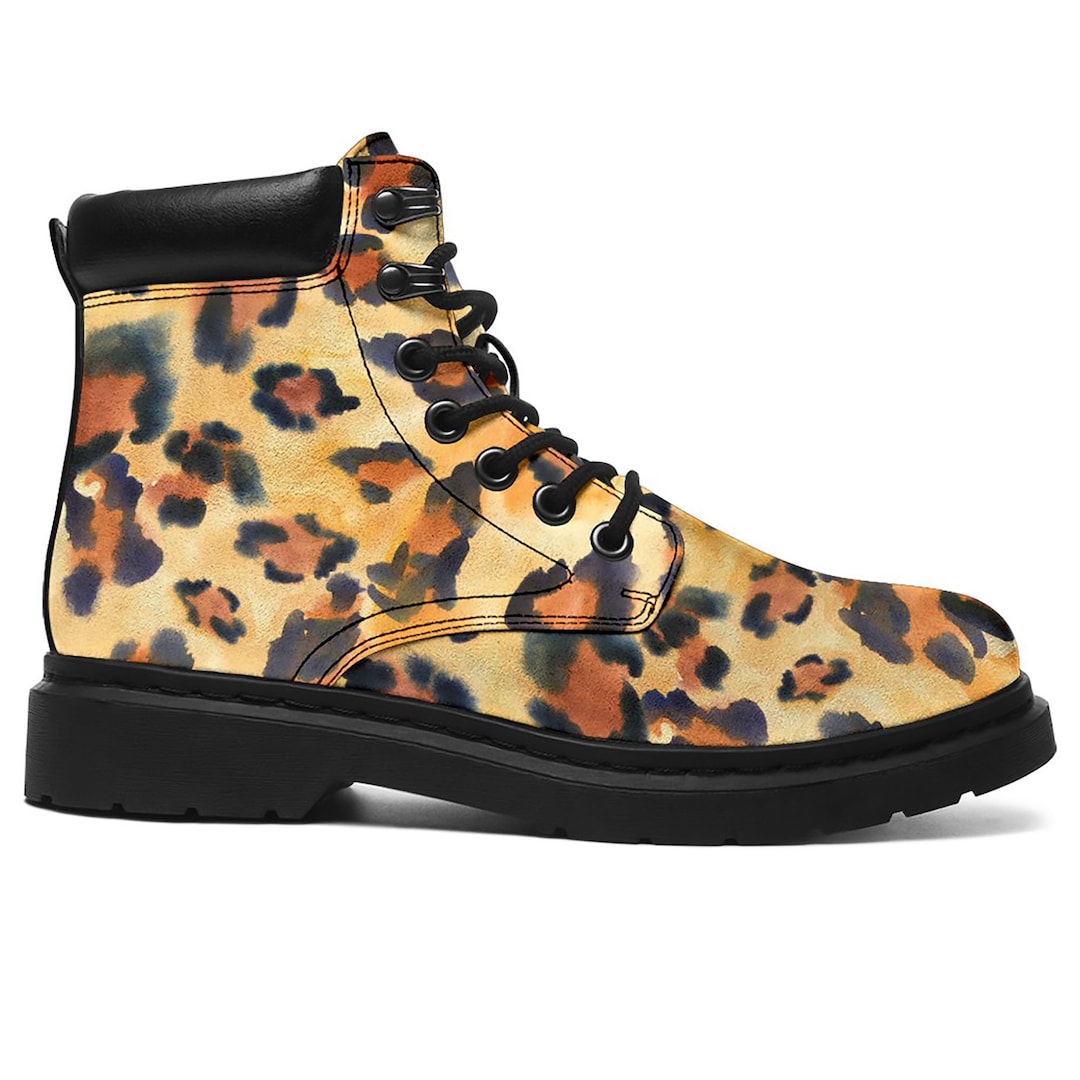 Leopard Winter Boots Leopard Pattern Booties Duck Boots - Etsy UK