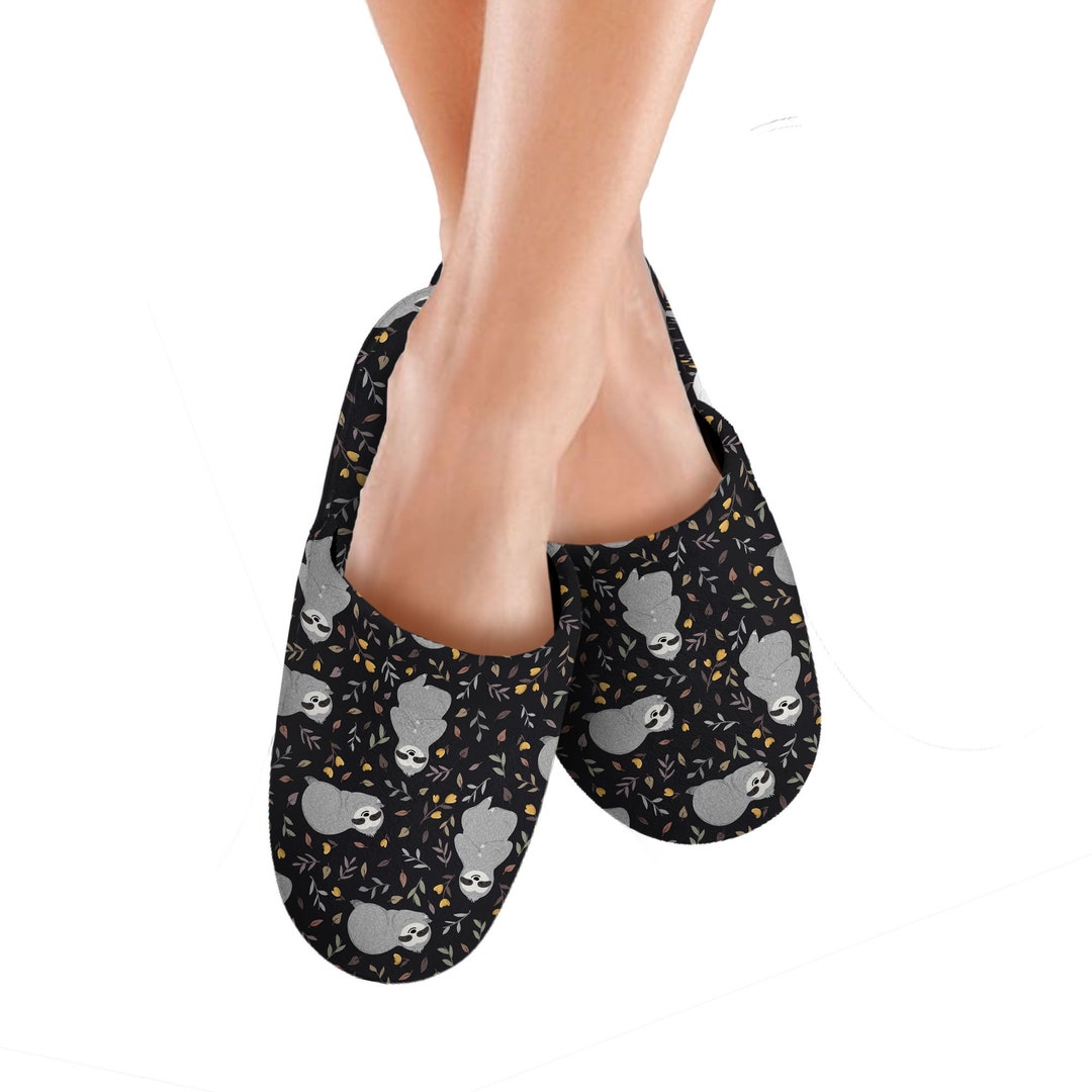 Sloth Slippers Sloth Pattern Slippers Cute Animal Slippers - Etsy