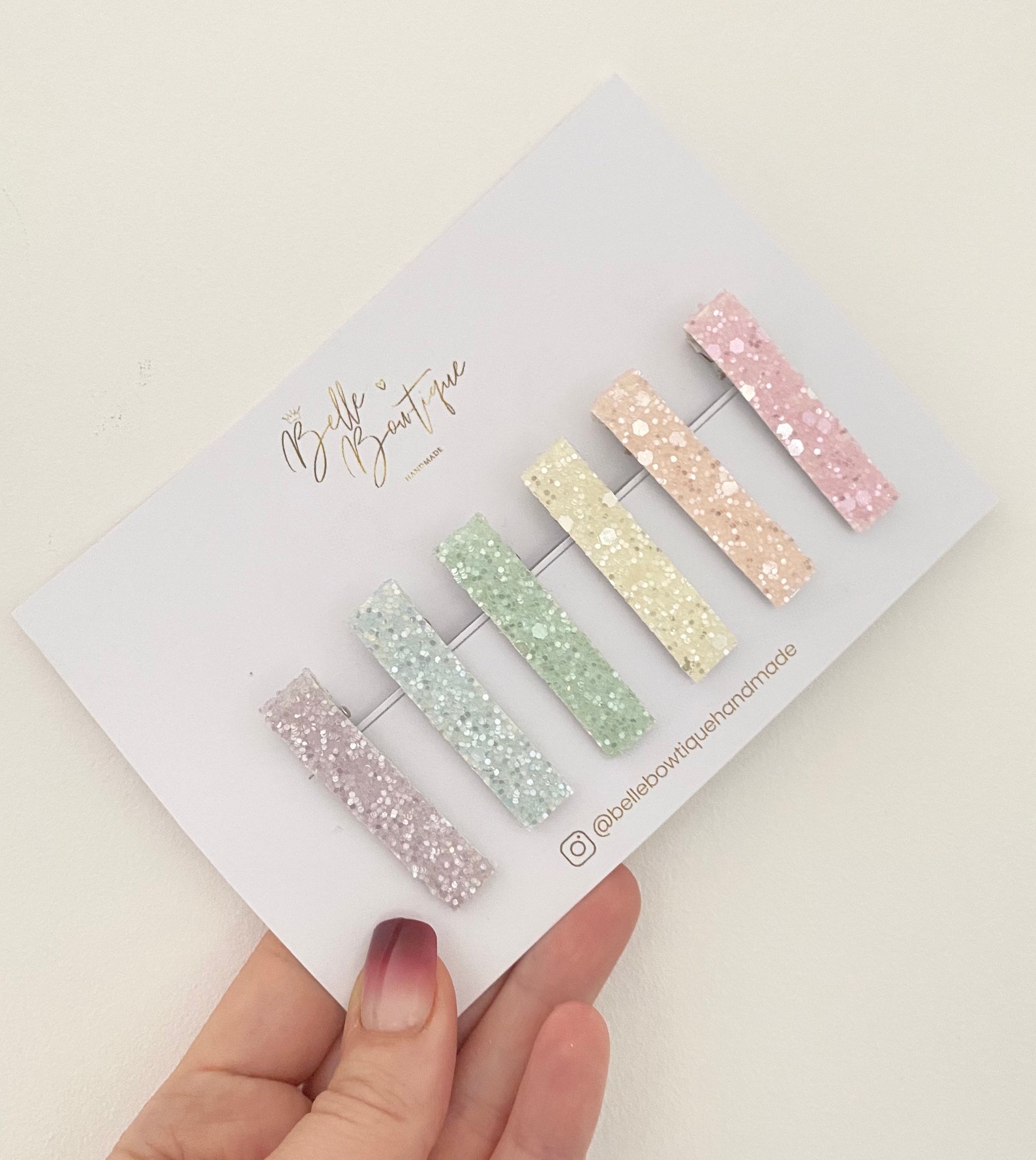 Rainbow Girls Hair Clip Barrette Pack of 6 Rainbow Glitter - Etsy