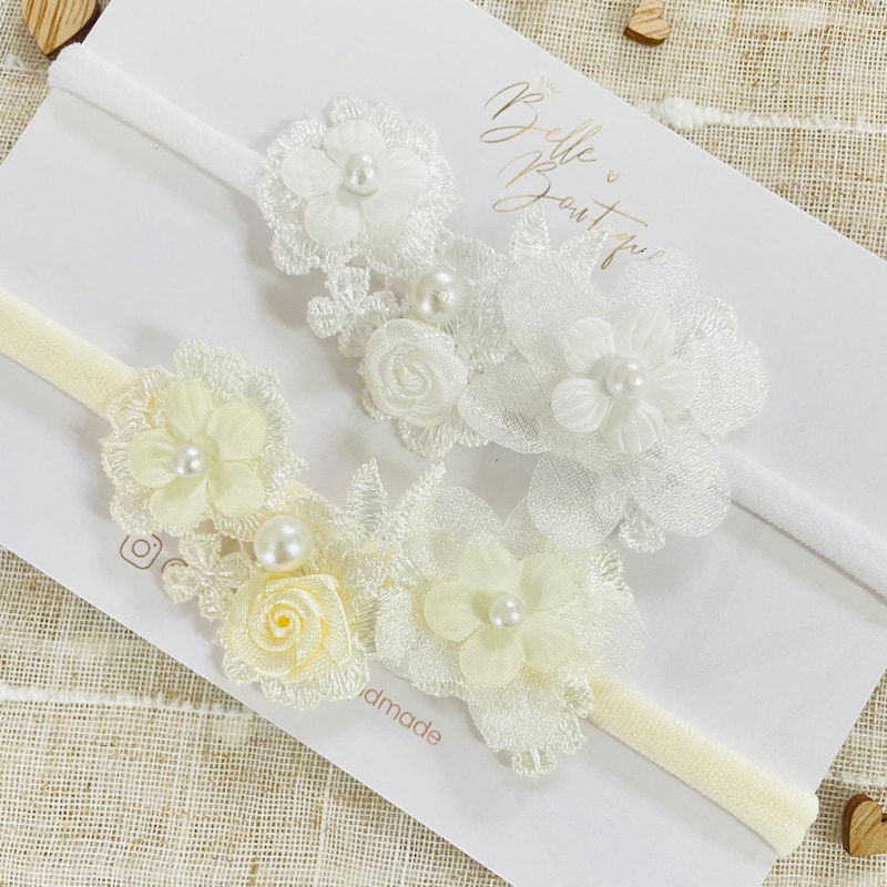 Cream Infant Bow Headband - Etsy UK