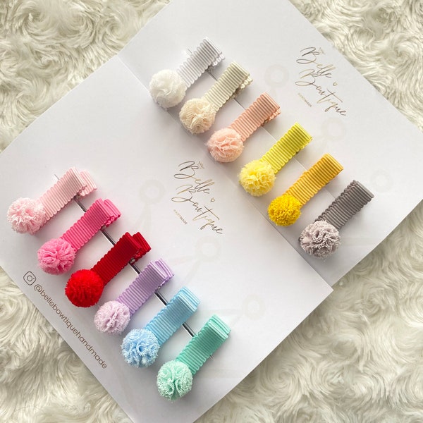 Pom Pom Hair Clip - Etsy