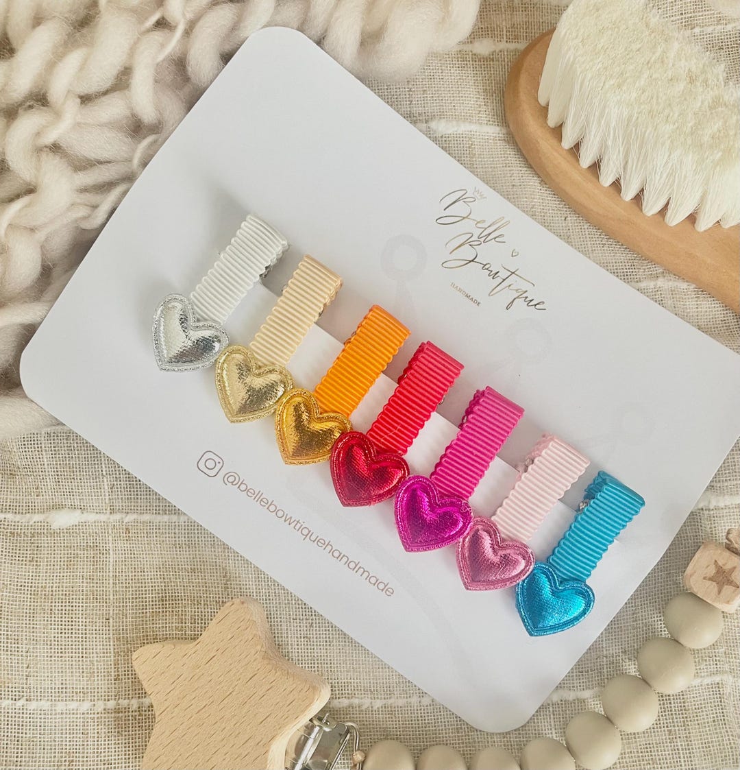 Heart Fringe Clips - Small Clips - Mini Clips - Hair Clips for Girls ...