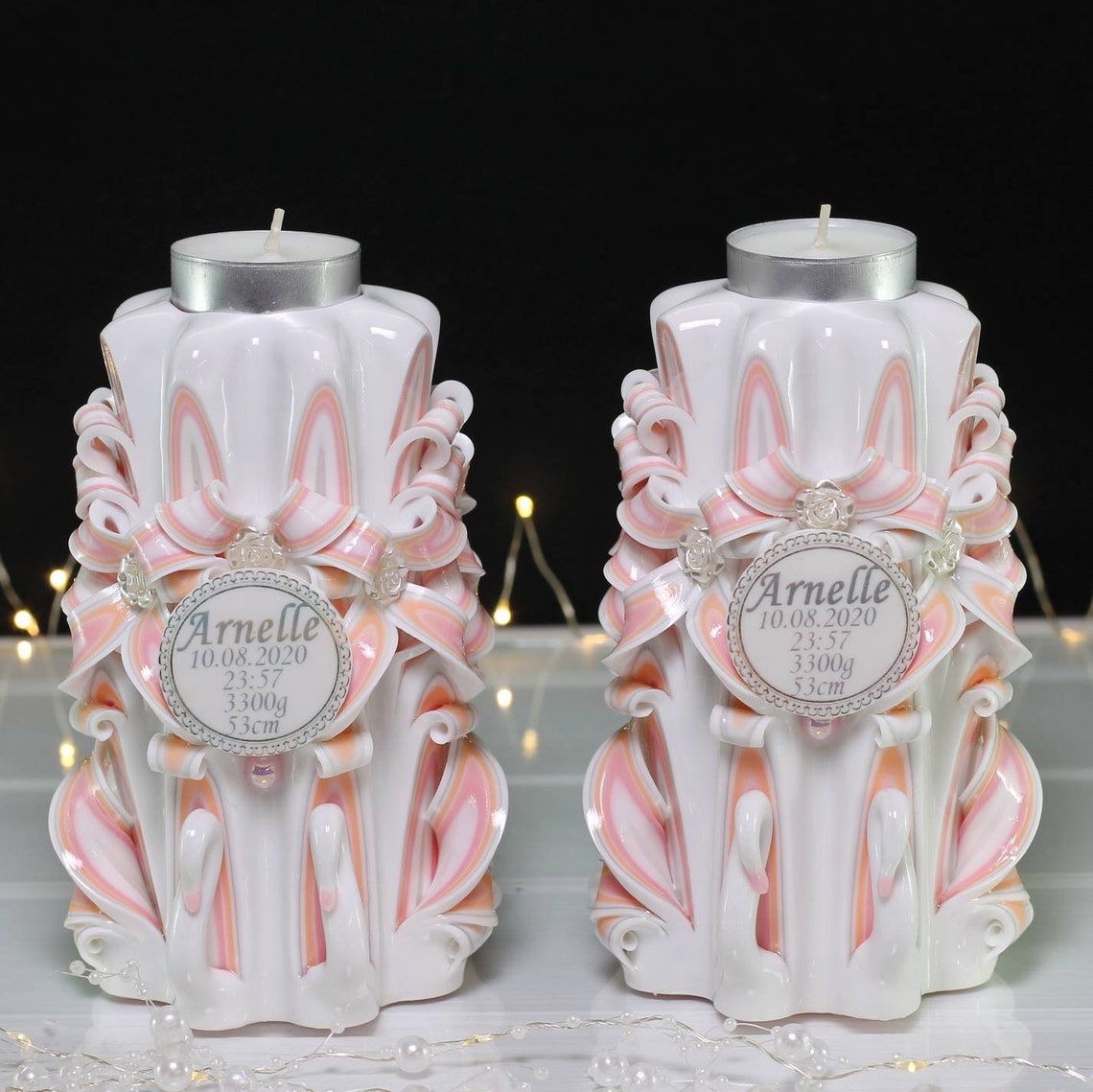 Personalized Baptism Candles Christening Candle - Etsy