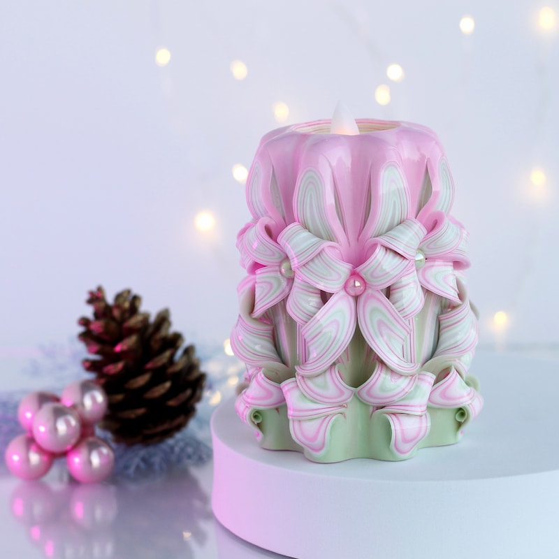 Pink Flameless Candles - Etsy