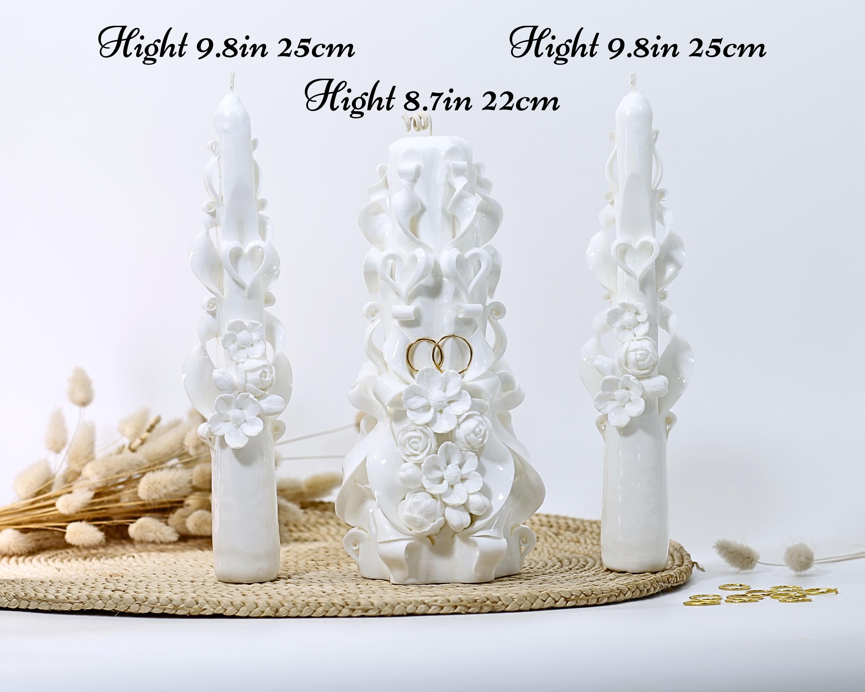 Unique White Unity Candle Set - Hand-carved Wedding Ceremony Candles - Etsy