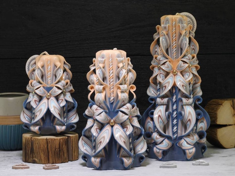 Carved Candles Set Best Gift Decorative Candles Exclusive - Etsy