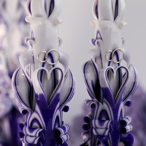 Dark Purple Unity Carved Candle - Wedding Candle Set - Etsy