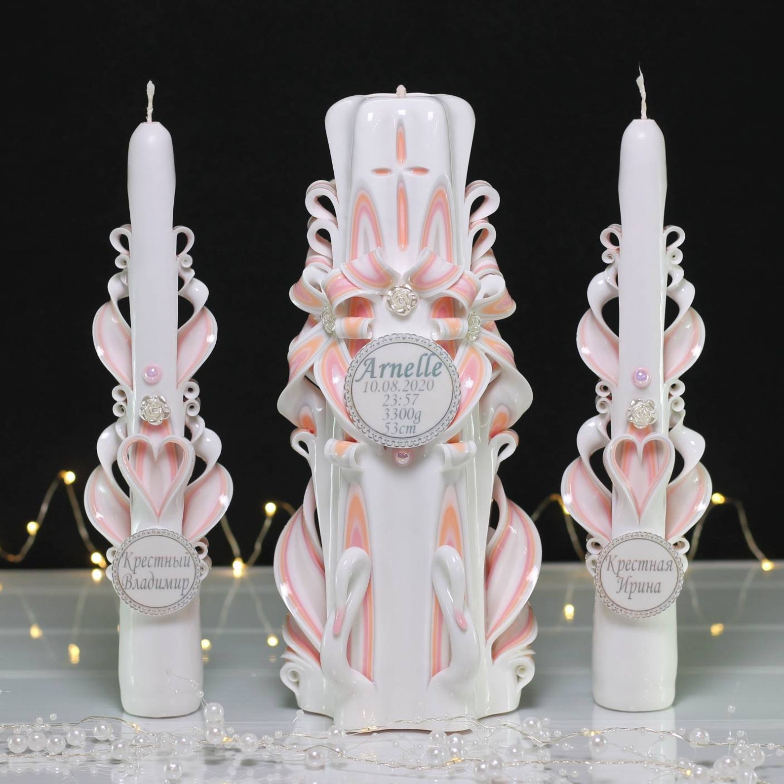 Personalized Baptism Candles Christening Candle - Etsy