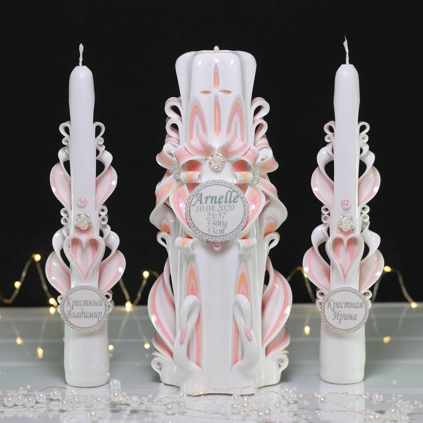 Personalized Baptism candles Christening Candle | Etsy