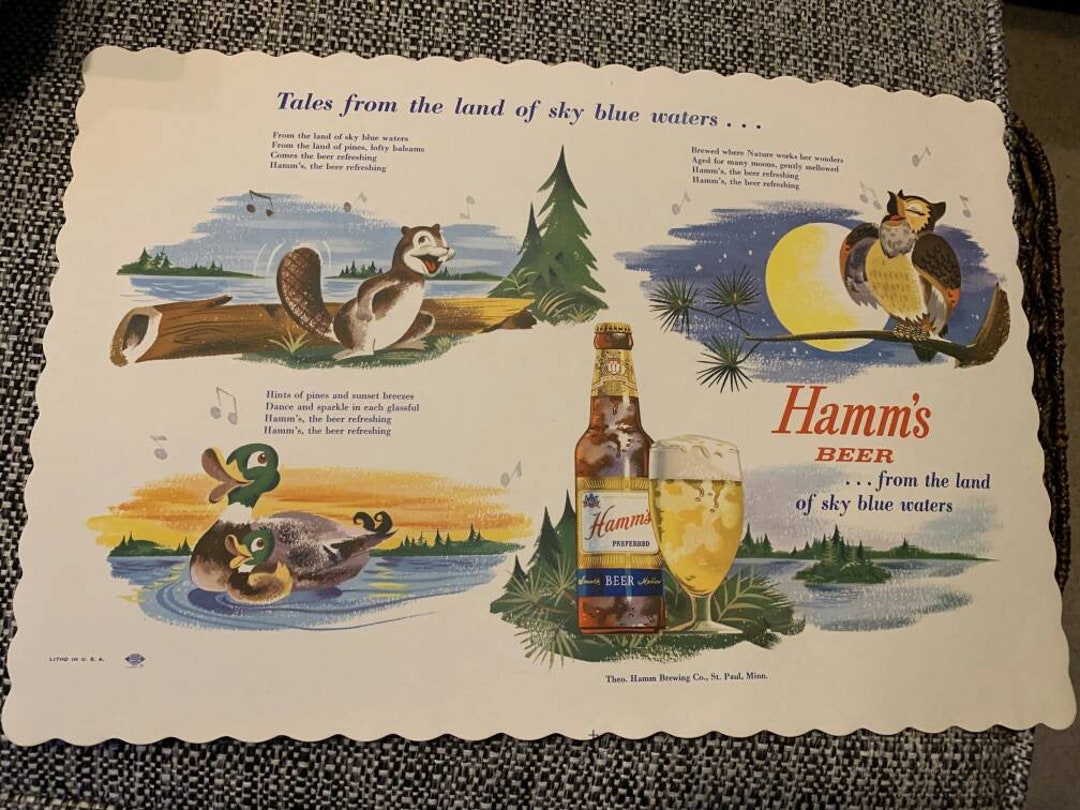 Vintage 1960's Hamm's Beer Placemat - Etsy