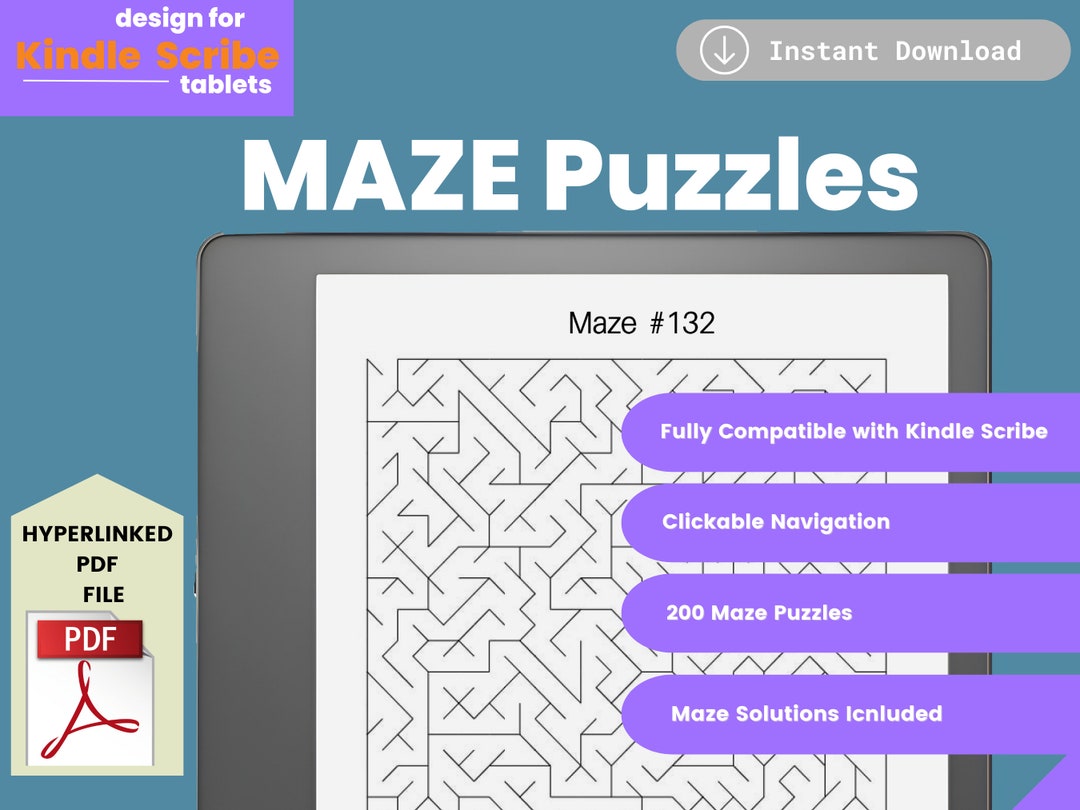 Kindle Scribe Mazes Volume 1 Games and Puzzles Fine Motor Skills ...