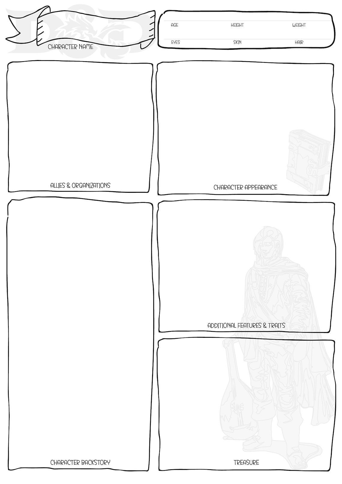 Dnd 5e Character Sheet: Simple PDF for Dungeons and Dragons 5th Edition ...