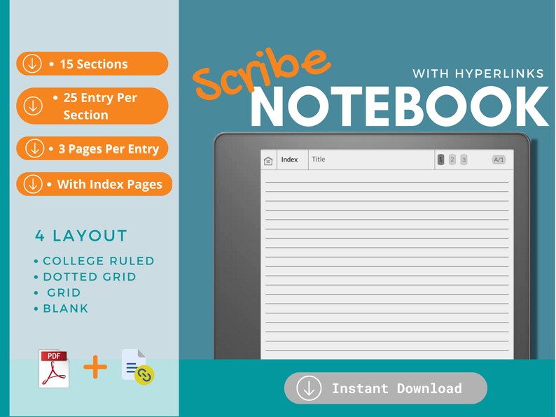 Digital Notebook for Kindle Scribe Kindle Scribe Notebook - Etsy