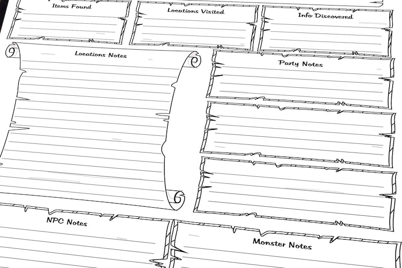 Dnd Session Notes Perfect for Session Summaries Printable Dnd Session ...