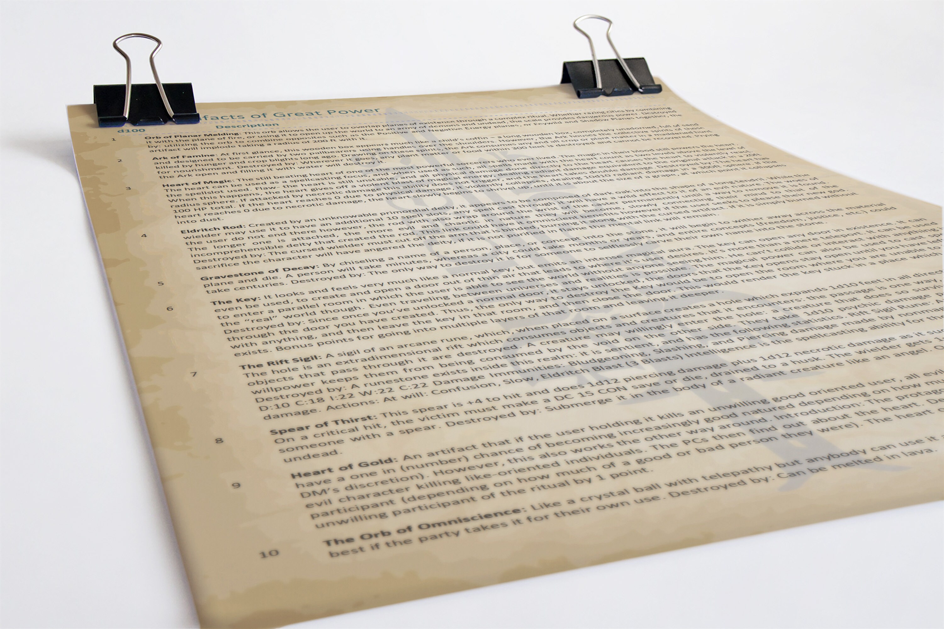 D100 Roll Chart Dnd Dungeons & Dragons 5e DM Tools - Etsy UK