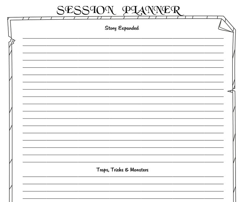 Printable Dnd Session/campaign Planner for Game Masters and Other Rpgs ...