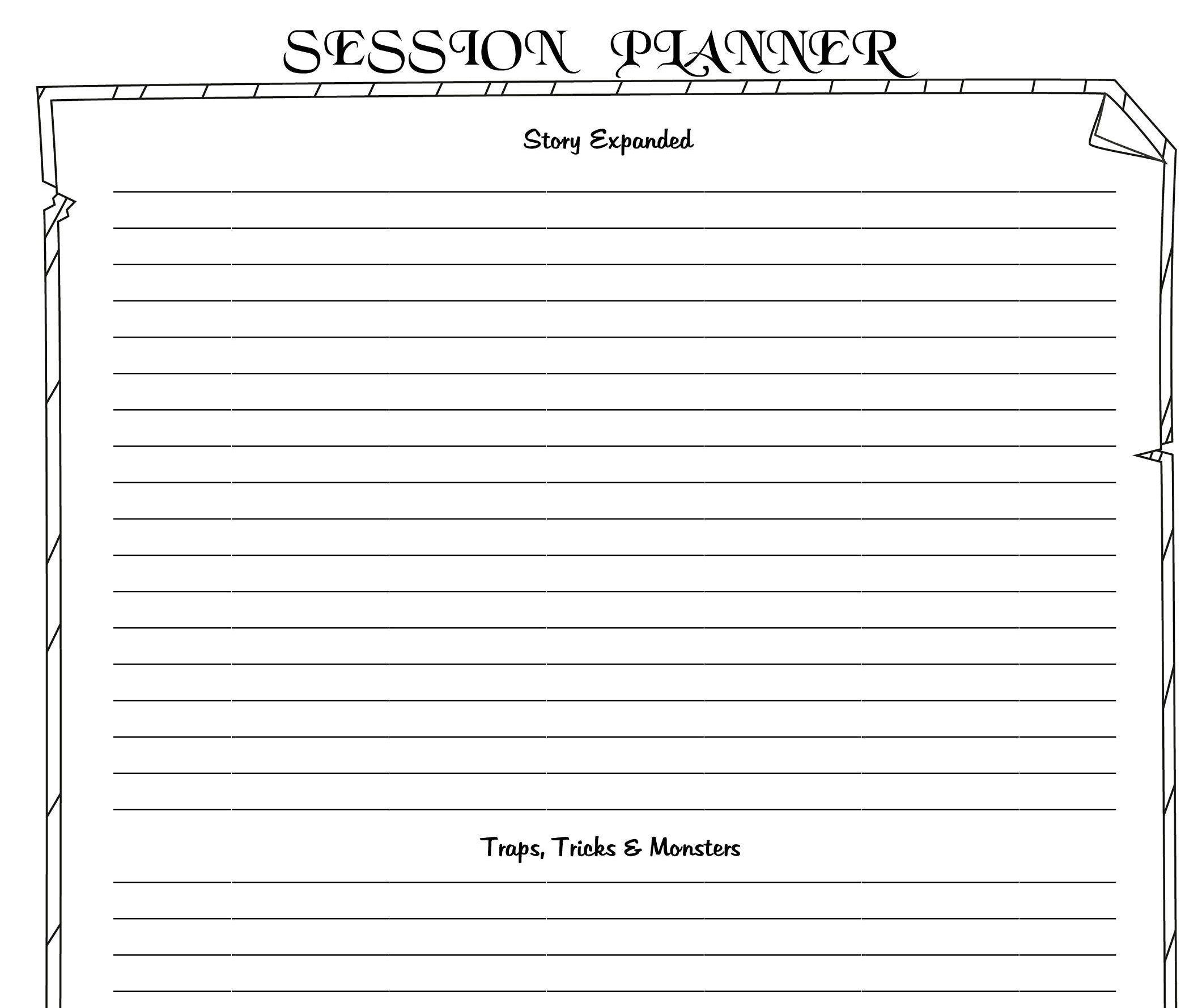 Printable Dnd Session/campaign Planner for Game Masters and Other Rpgs ...