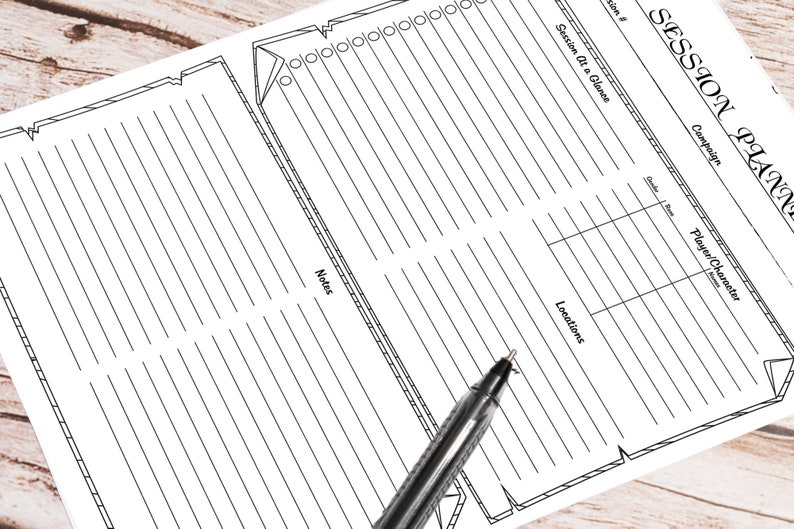 Printable Dnd Session/campaign Planner for Game Masters and Other Rpgs ...