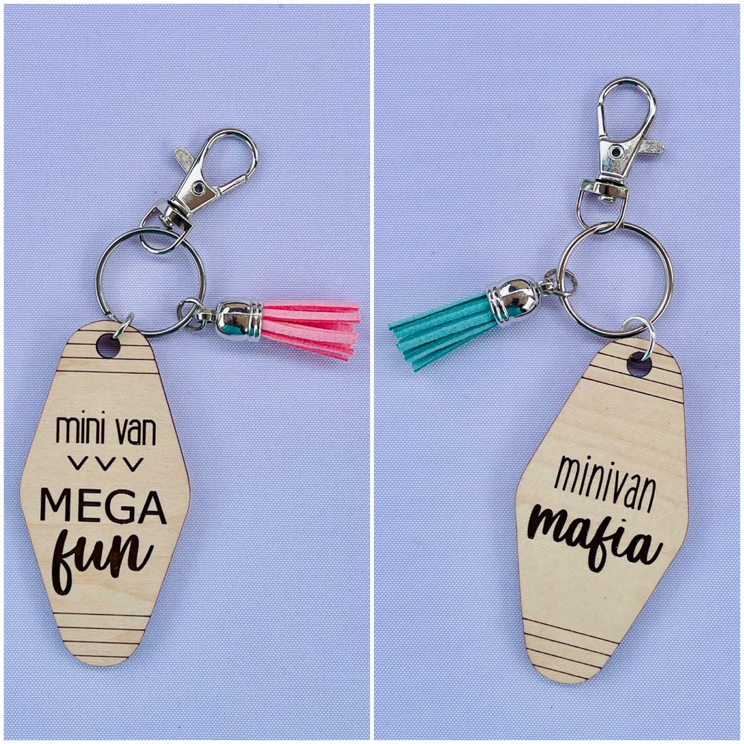 Minivan Mega Fun Minivan Mafia Mini Van Keychains Custom Keychain Funny ...