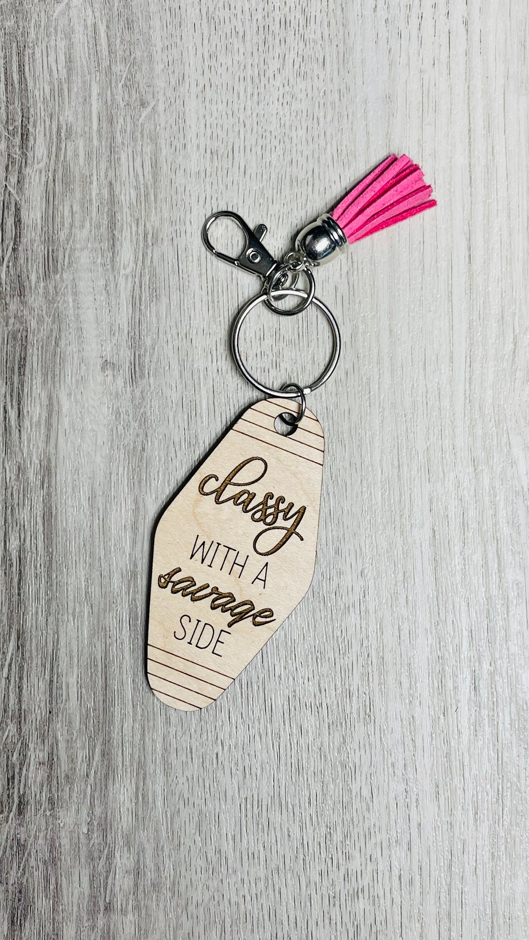Classy With a Savage Side Keychain Custom Keychain Custom Gift Funny ...