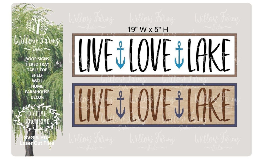 LAKE Sign Wall Decor Live Love Lake SVG Lake Summer Layered Wooden Door ...