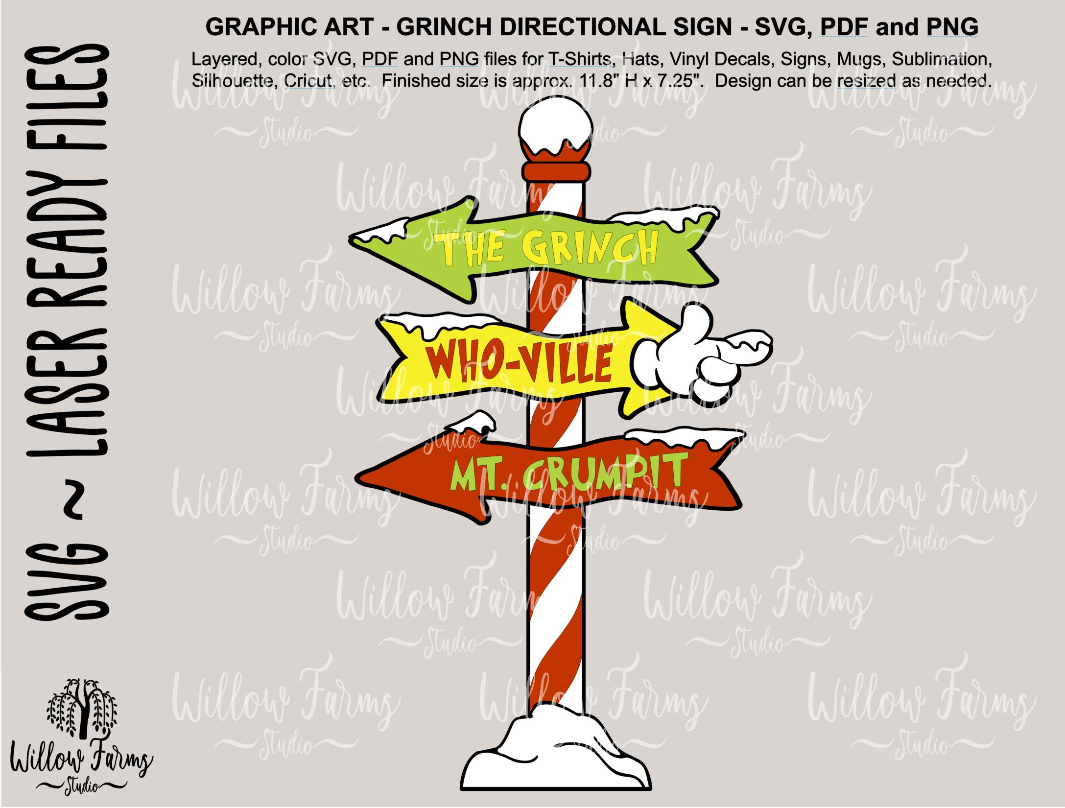 Christmas Directional Sign SVG: Grinch, Who-ville, Mt. Crumpit (digital ...