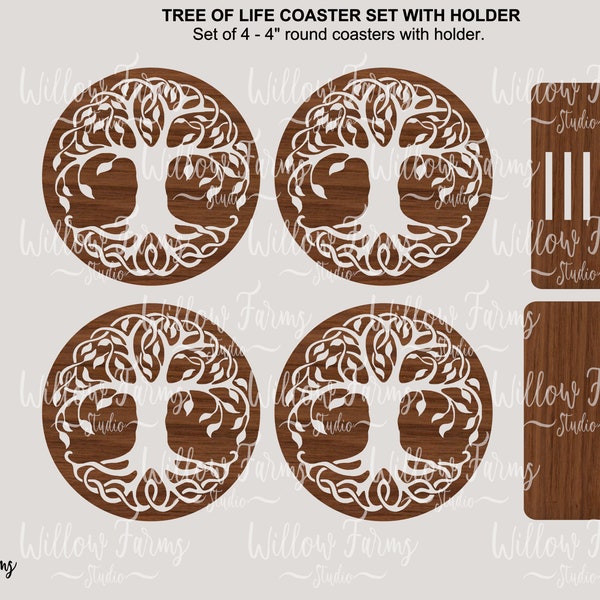 Tree of Life Coasters Laser Cut Files and Coasters Svg - Etsy