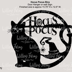 Hocus Pocus Black Cat Wall or Door Sign SVG Metal Art Wood Vinyl Decor ...