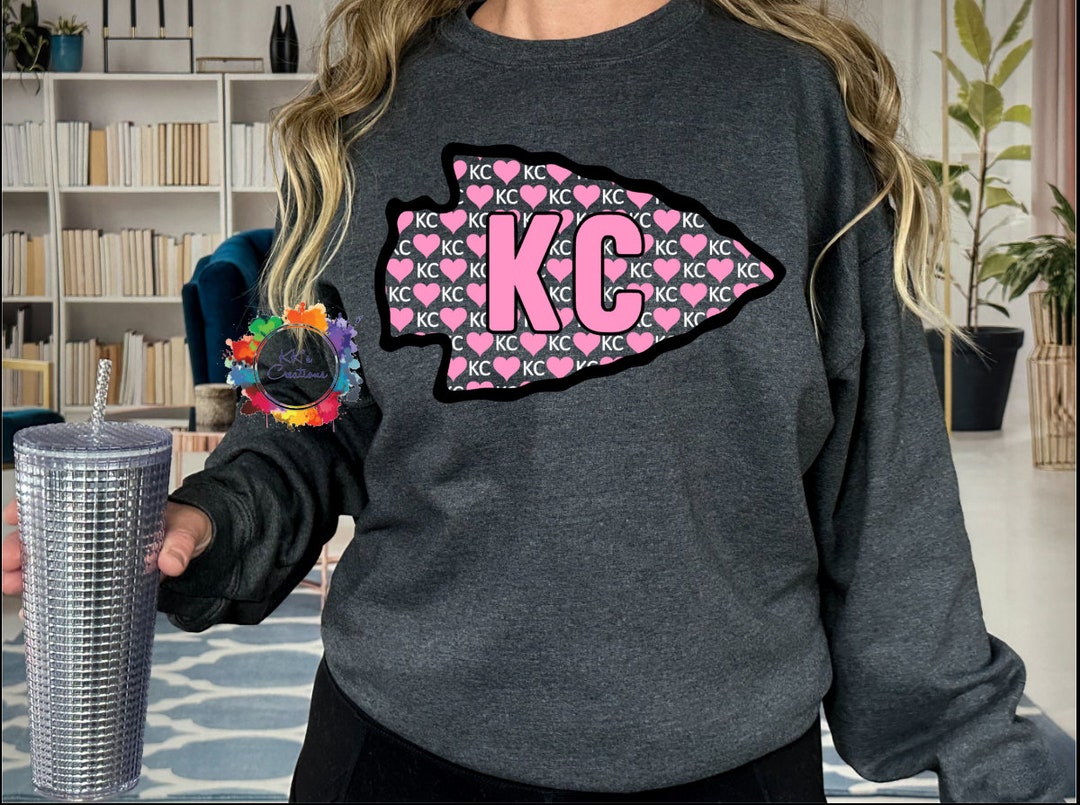 KC Arrowhead Pink Hearts--valentines Day -png-digital-sublimation-dtf ...