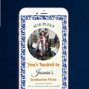Mexican Theme Graduation Invitation, Talavera Birthday Si Se Pudo ...
