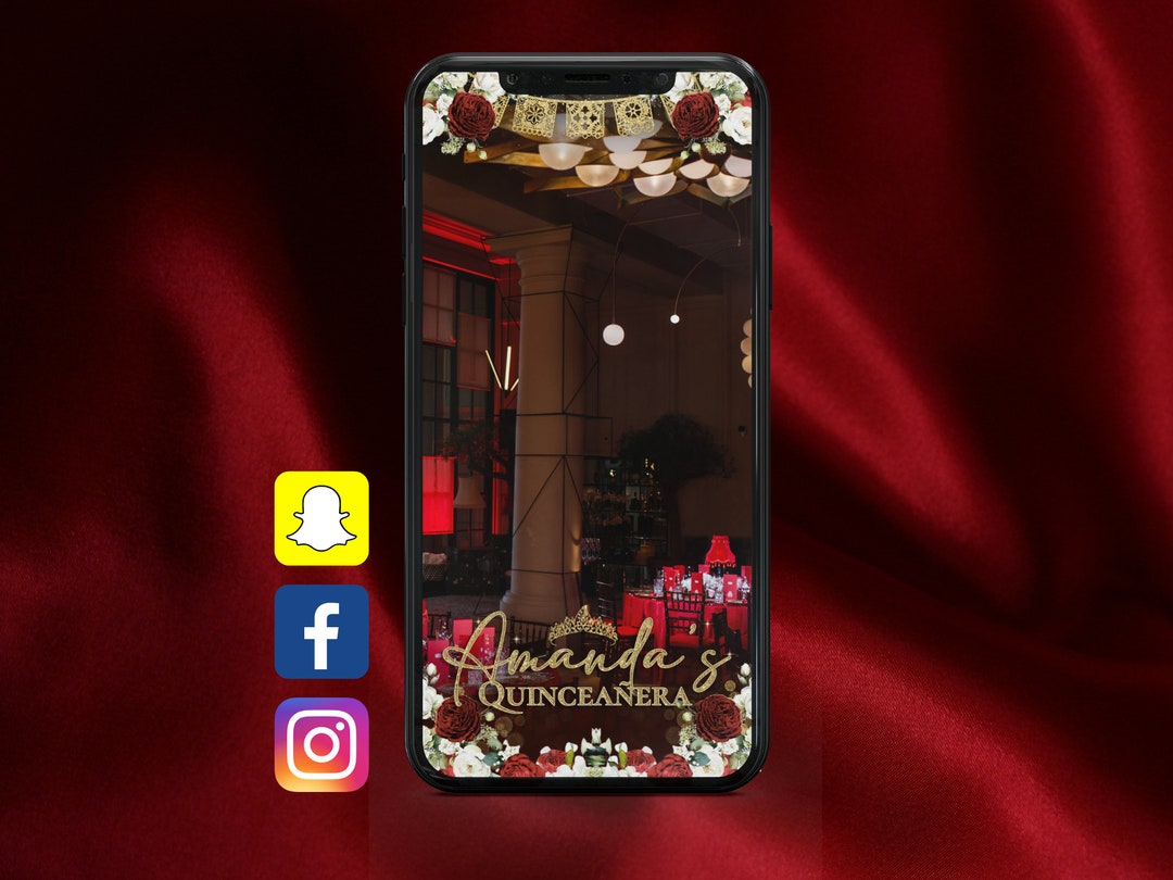 Quinceanera Filter, Red Burgundy Theme Quince Filter, Mexican Mexico ...