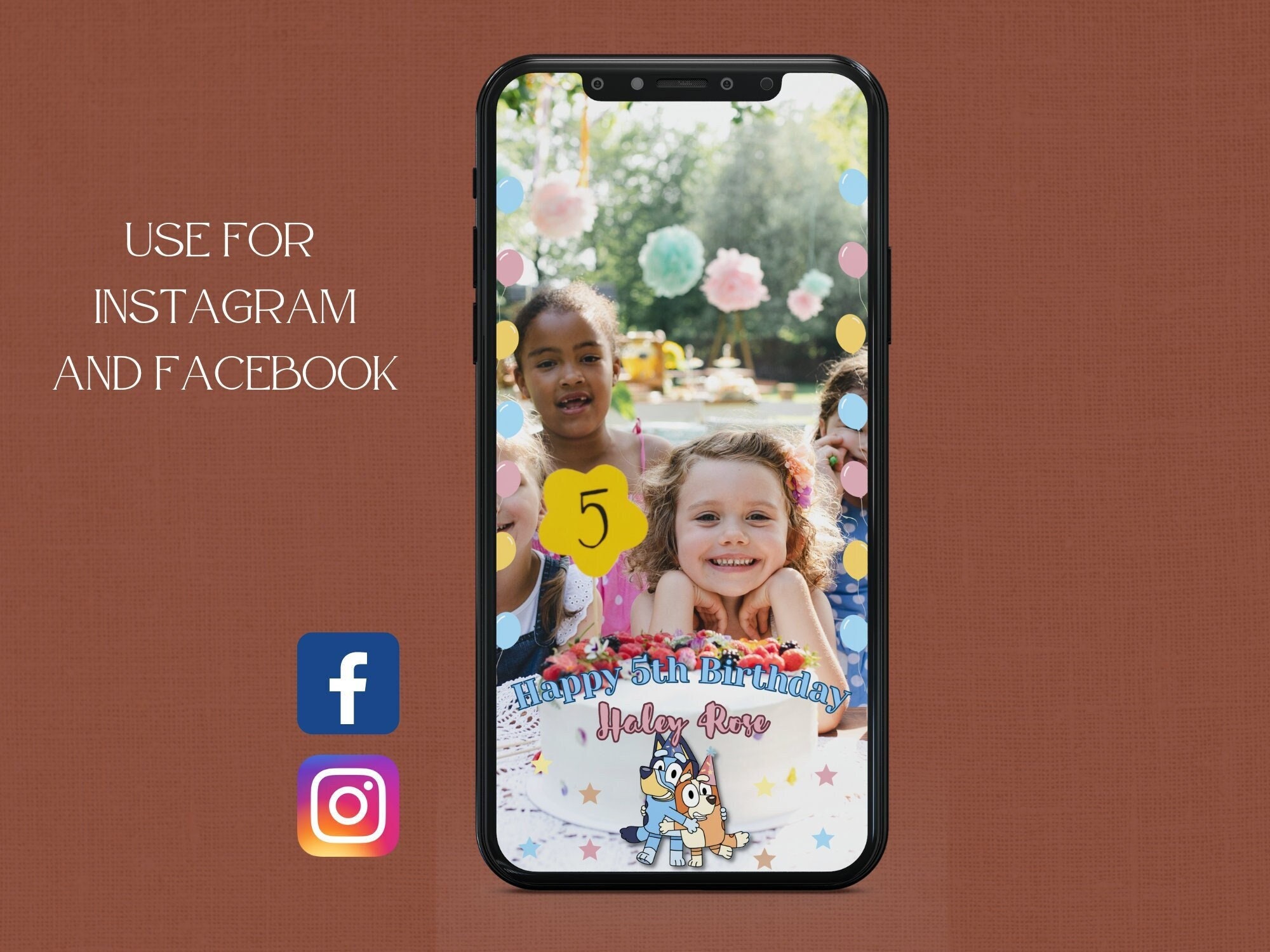 Bluey Birthday Filter, Girl, Boy, Instagram Filter, Facebook Filter ...